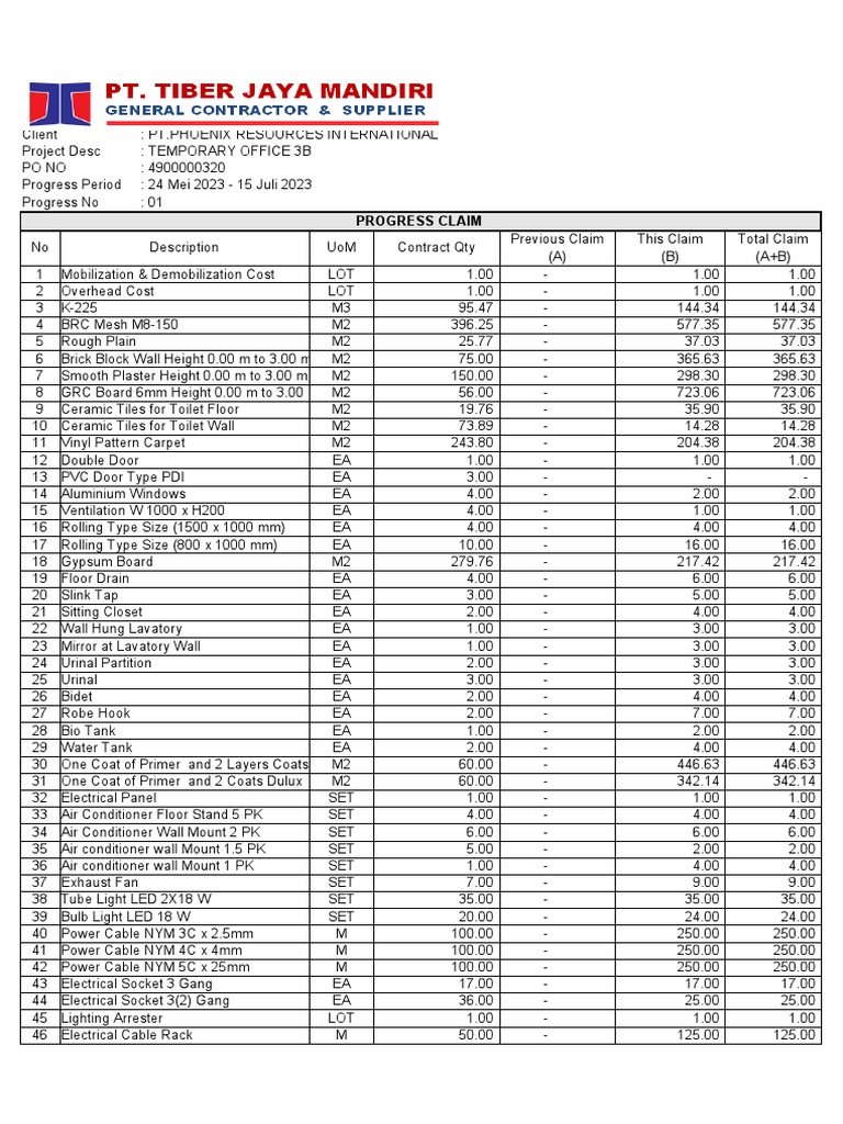 2.2 Progress Claim Rev.1 | PDF