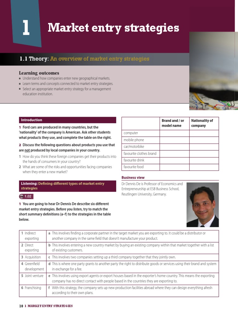 Market Entry Strategies Overview | PDF