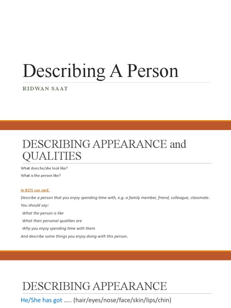 Describing A Person ppt | PDF