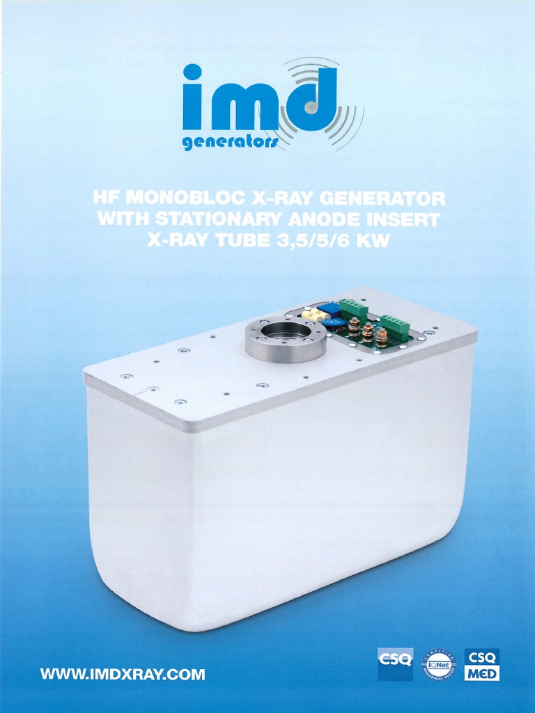 Data Sheet HF Monobloc X - Ray Generator With Stationary Anode Insert X ...