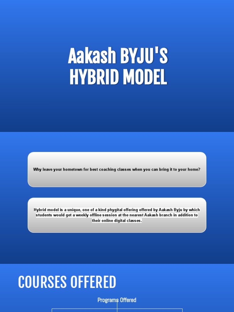 Aakash Byjus - Hybrid Model Launch | PDF