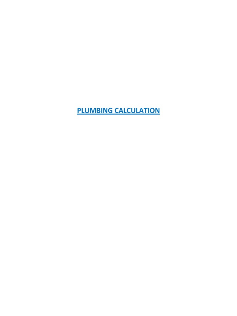 Plumbing Calculation | PDF