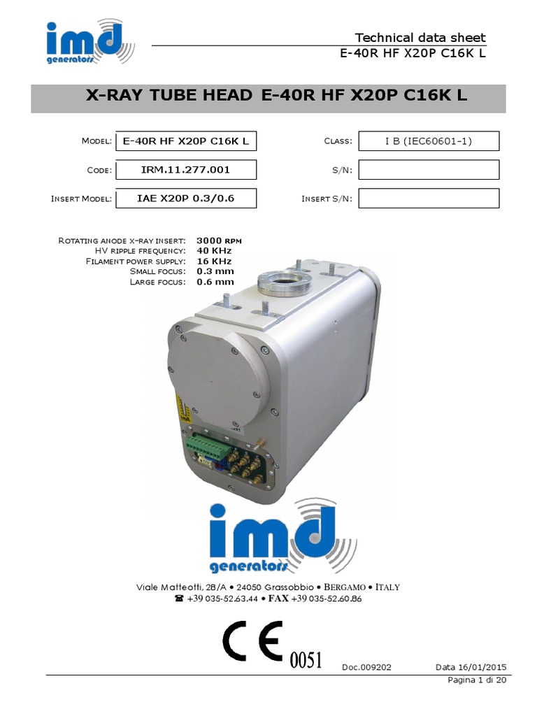 e Monoblocco E-40r HF x20p Al 16k (277) - Technicaldatasheet | PDF