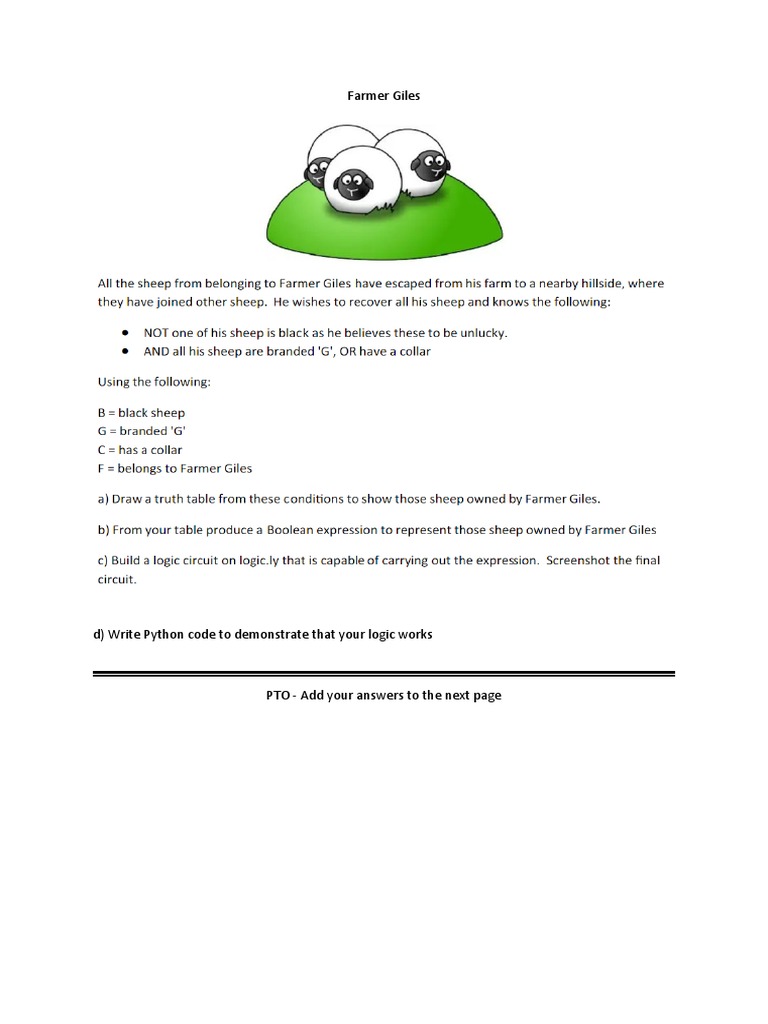 Farmer Giles Starter Question | PDF