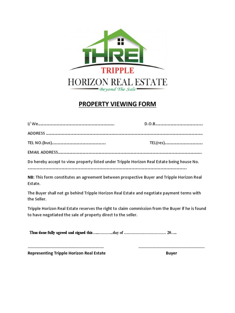 Property Viewing Agreement Form | PDF