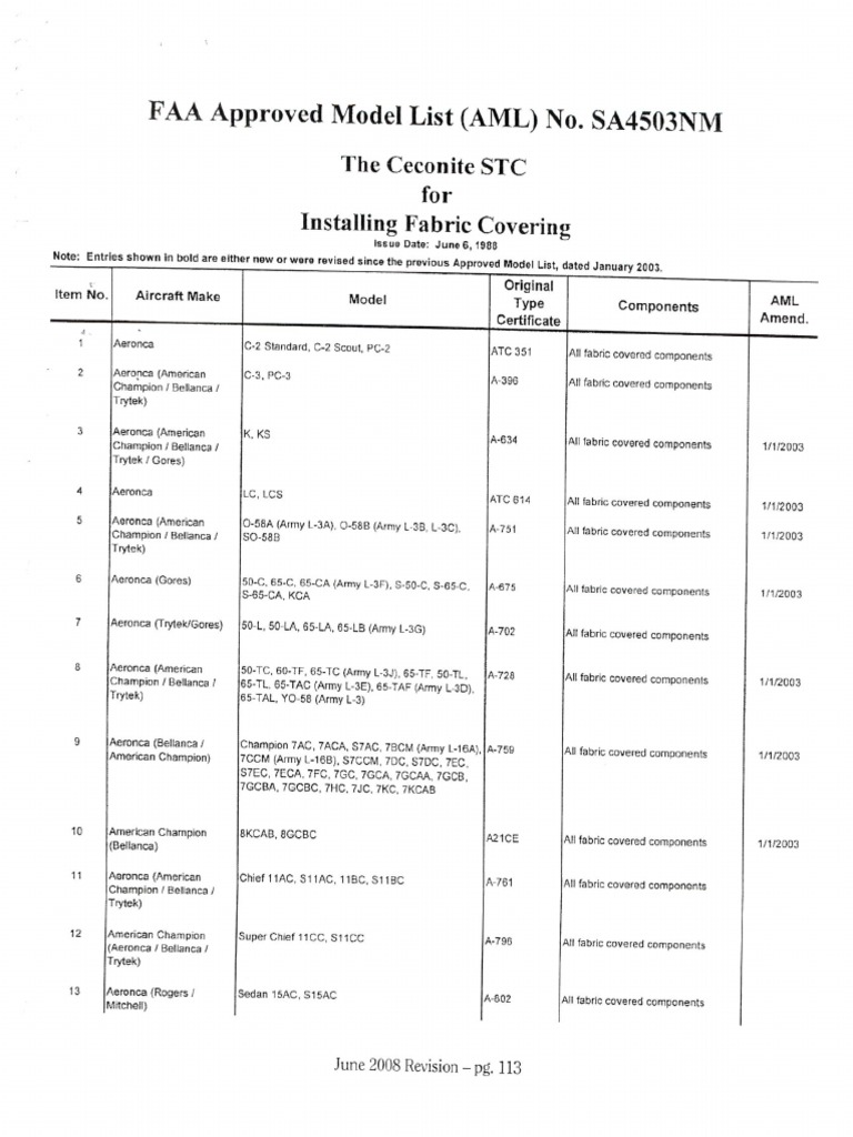 Faa STC Sa4503nm - Aml | PDF