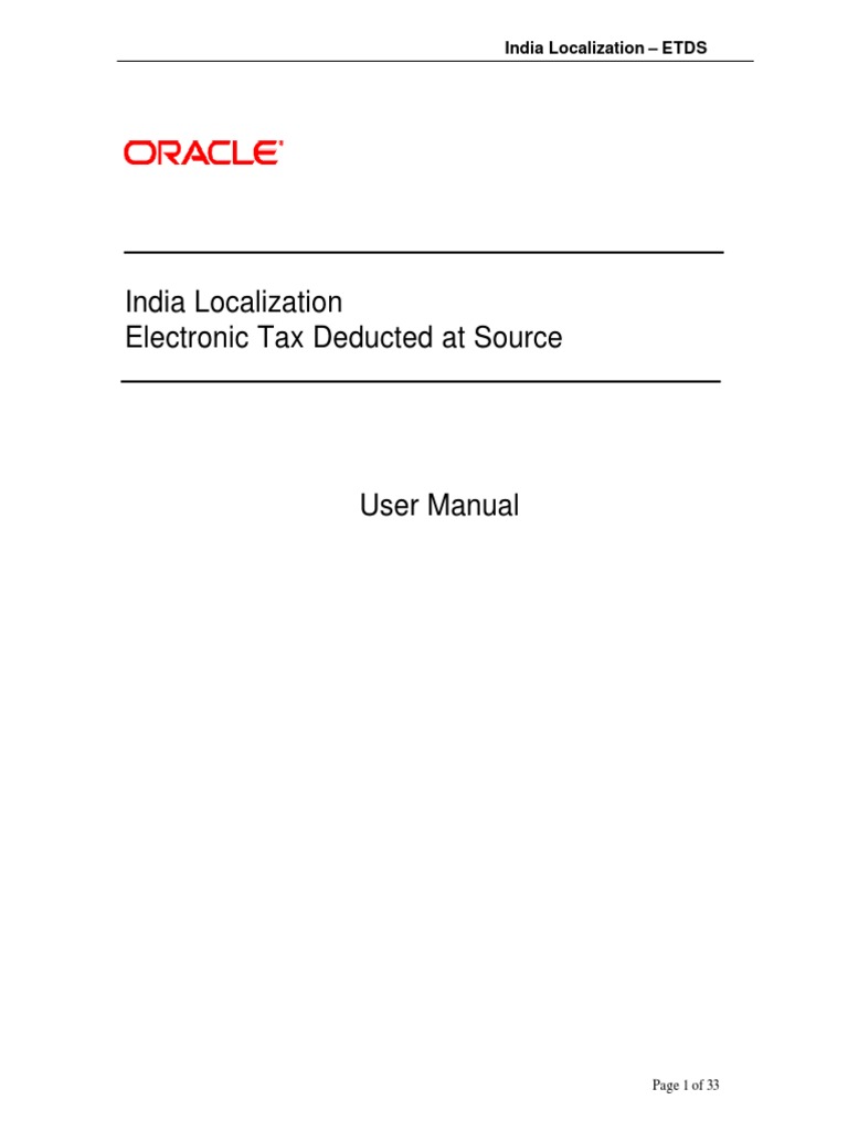 Electronic Tax Deducted at Source User Manual | PDF | Computers