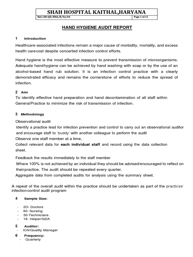 Hand Hygiene Audit Insights | PDF