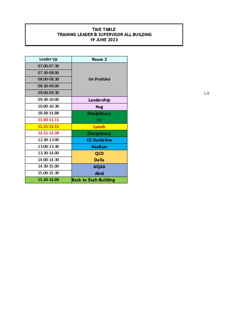 Plan Monday Training (19 Jun) | PDF