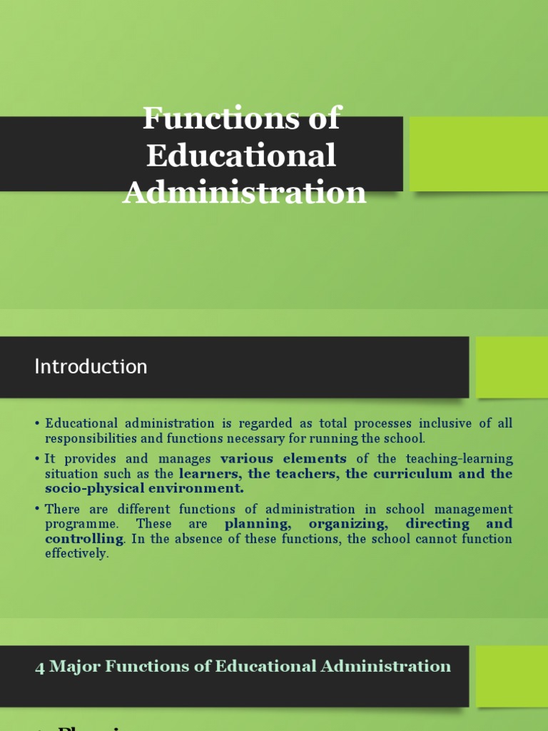 Edu Adm Functions | PDF