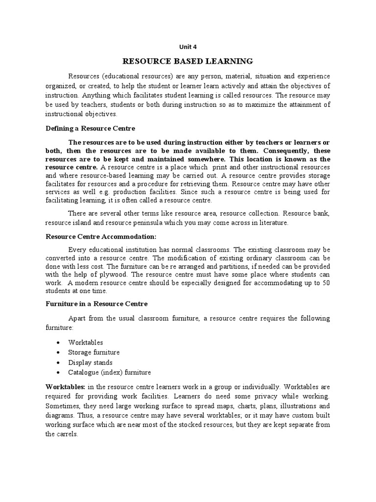 Resource Based Learning Look | Download Free PDF | Teachers | Books