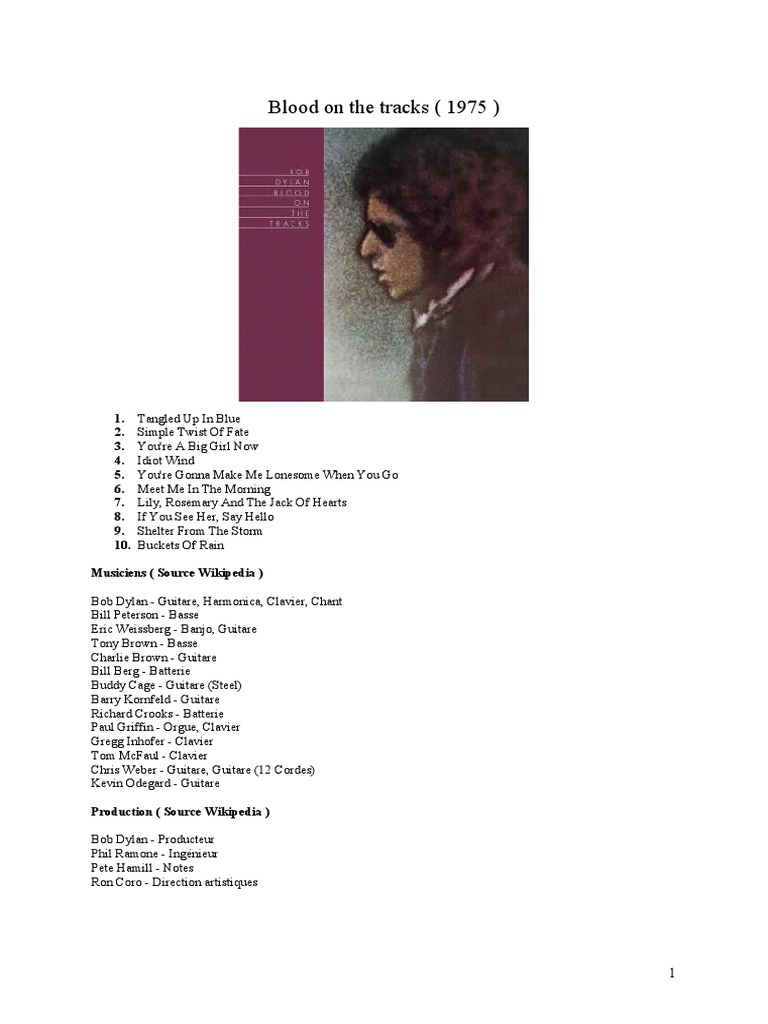 Dylan - Blood On The Tracks | PDF