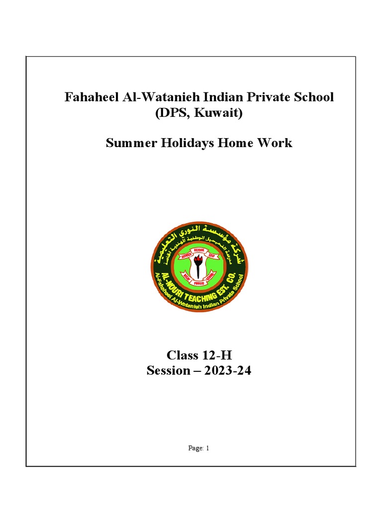 Class 12 Holiday Homework Guidelines | PDF | Partnership | Goodwill (Accounting)