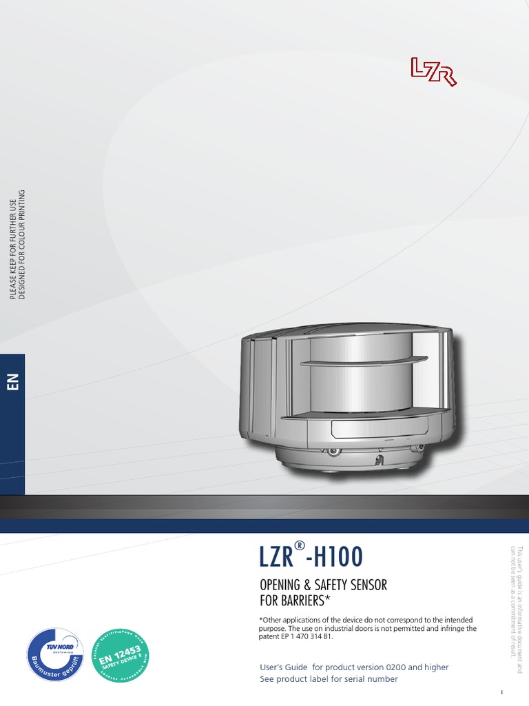 LZR-H100 Opening and Safety Sensor For Barriers | PDF