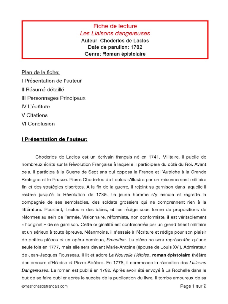 Les Liaisons Dangereuses | PDF