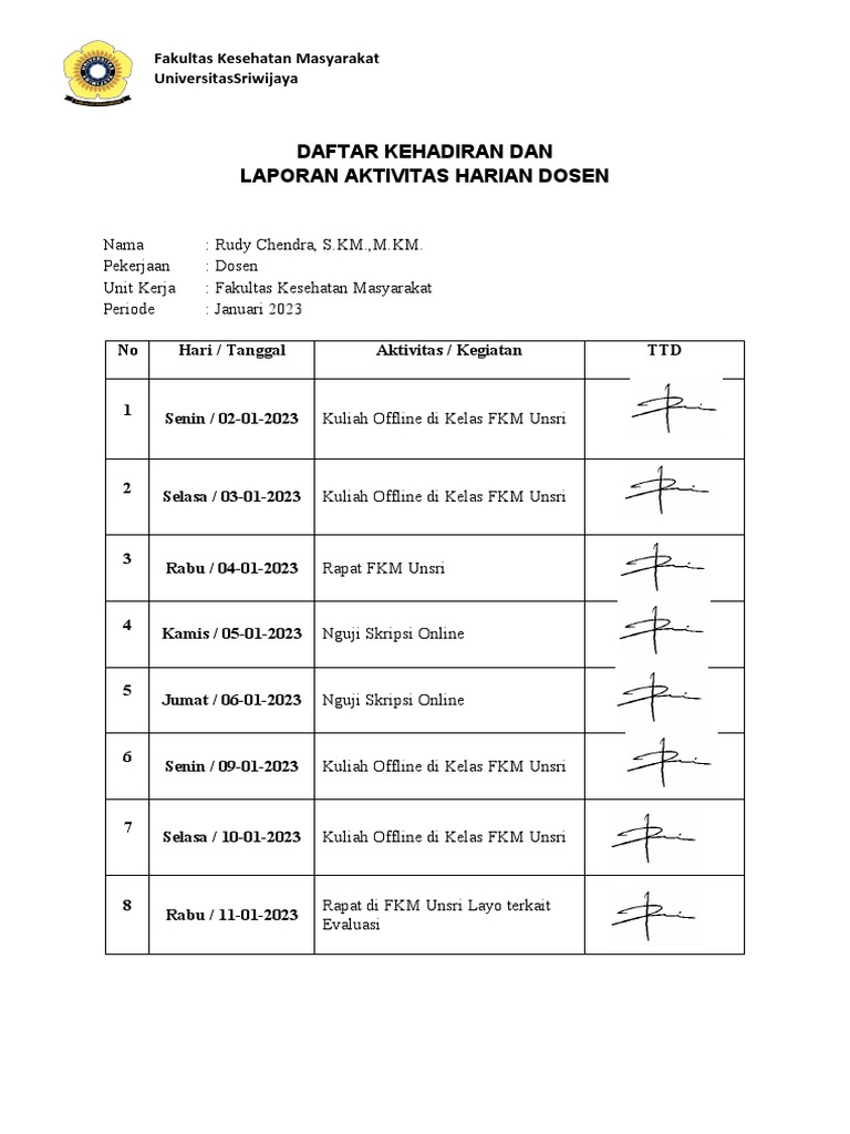 Form LKH Rudy (Januari 2023) | PDF
