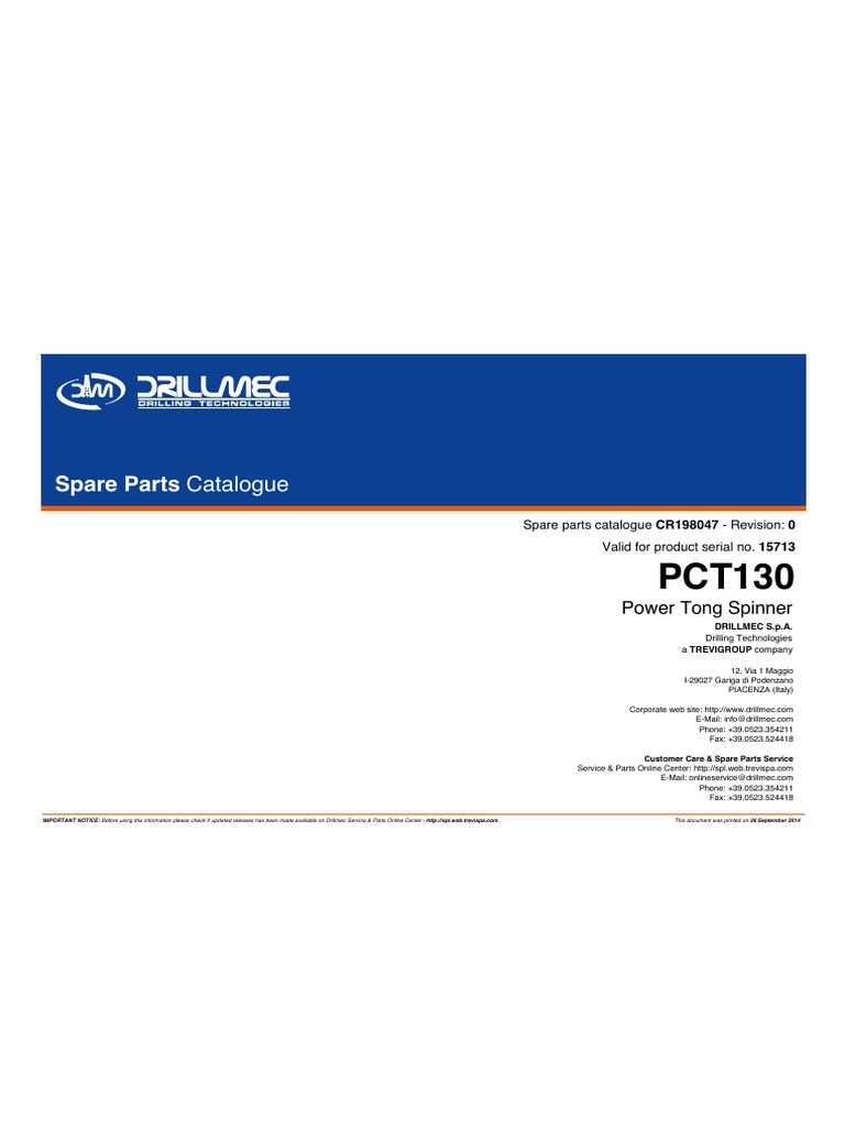 Power Tong Spare Parts Guide | PDF