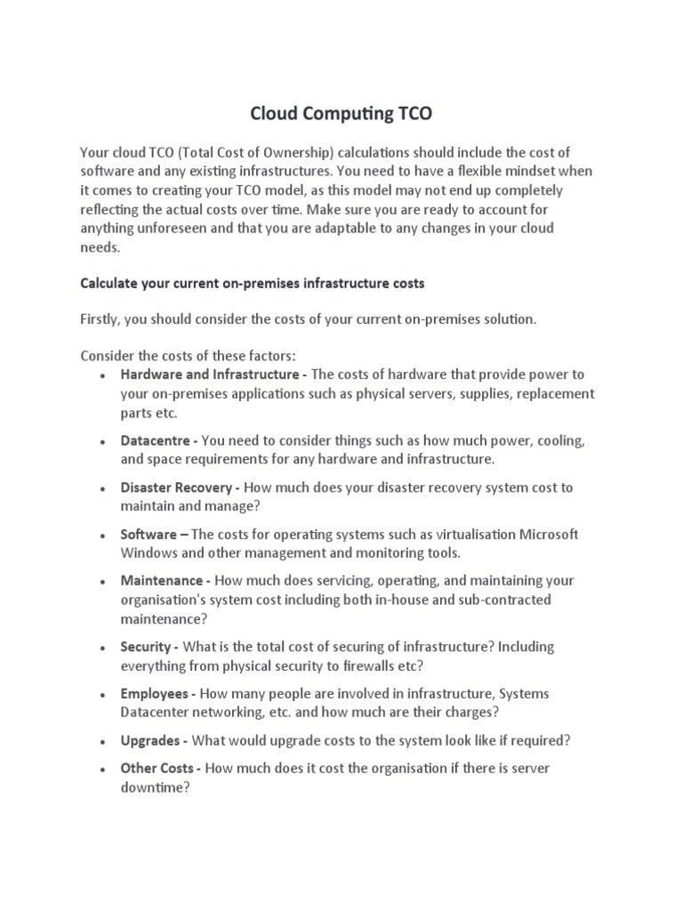 Cloud Computing TCO | PDF | Business