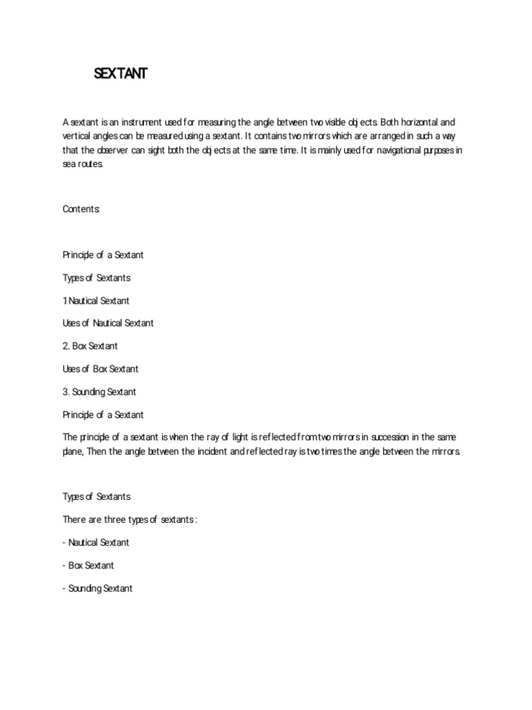 SEXTANT | PDF