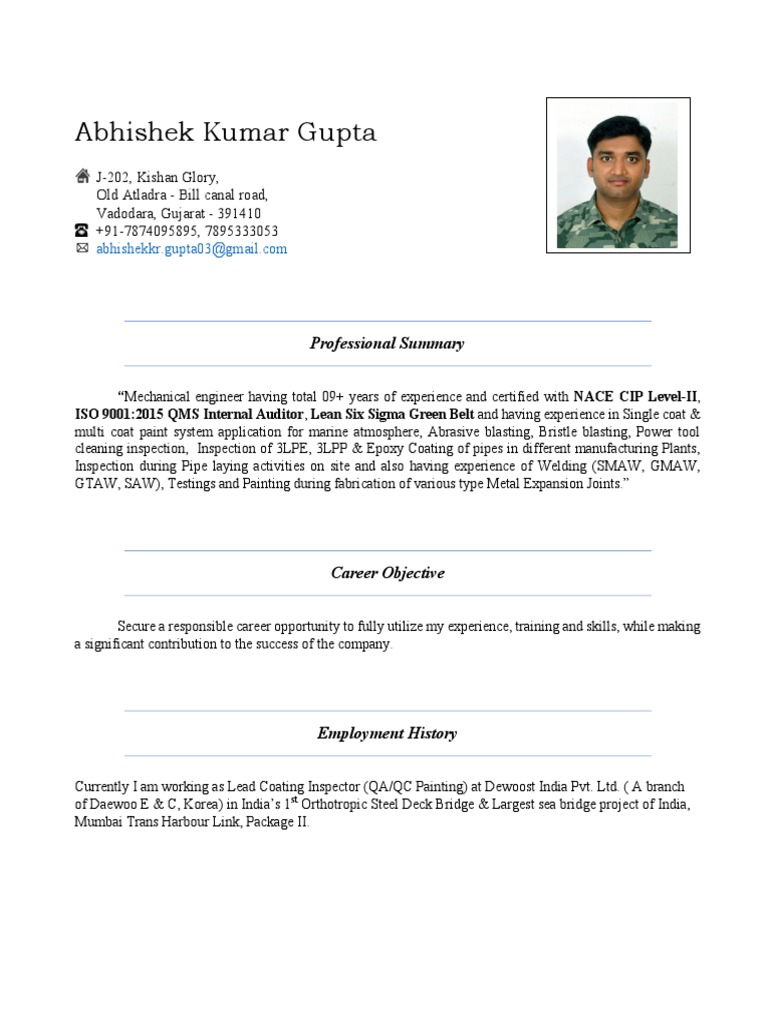 CV of MR - Abhishek - 2022 | PDF | Technology & Engineering CV of MR - Abhishek - 2022 | PDF | Technology & Engineering