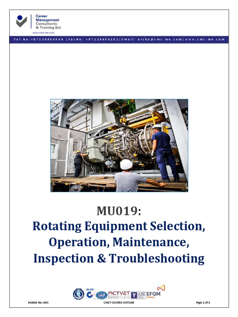 MU019 - Rotating Equipment Selection, Operation, Maintenance ...
