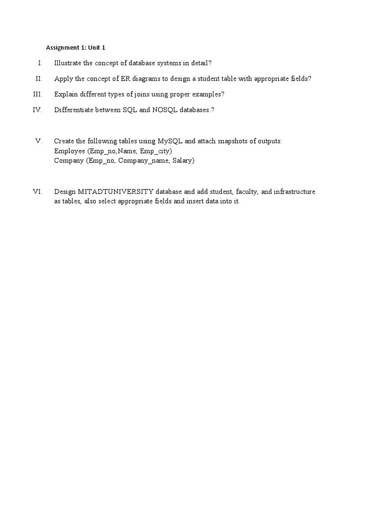 Database Systems and MySQL Assignment | PDF | Computers