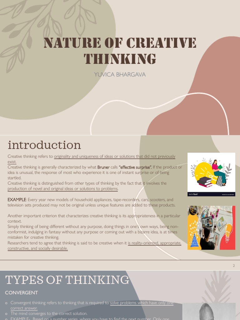 NATURE OF CREATIVE THINKING | PDF | Thought | Creativity