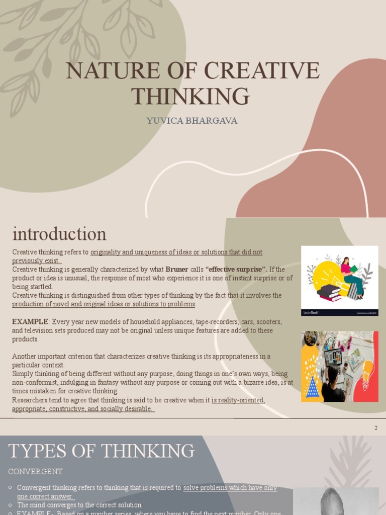 Nature and Types of Creative Thinking | PDF | Thought | Creativity