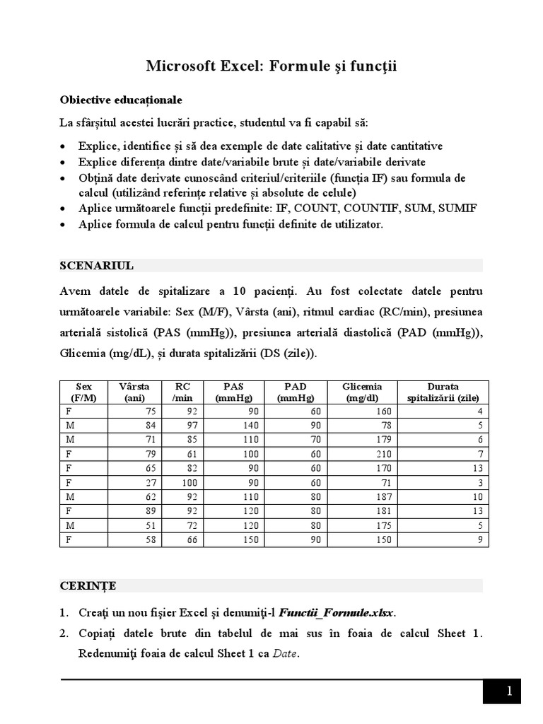 LP03 StatMed 2022 Cerinte | PDF
