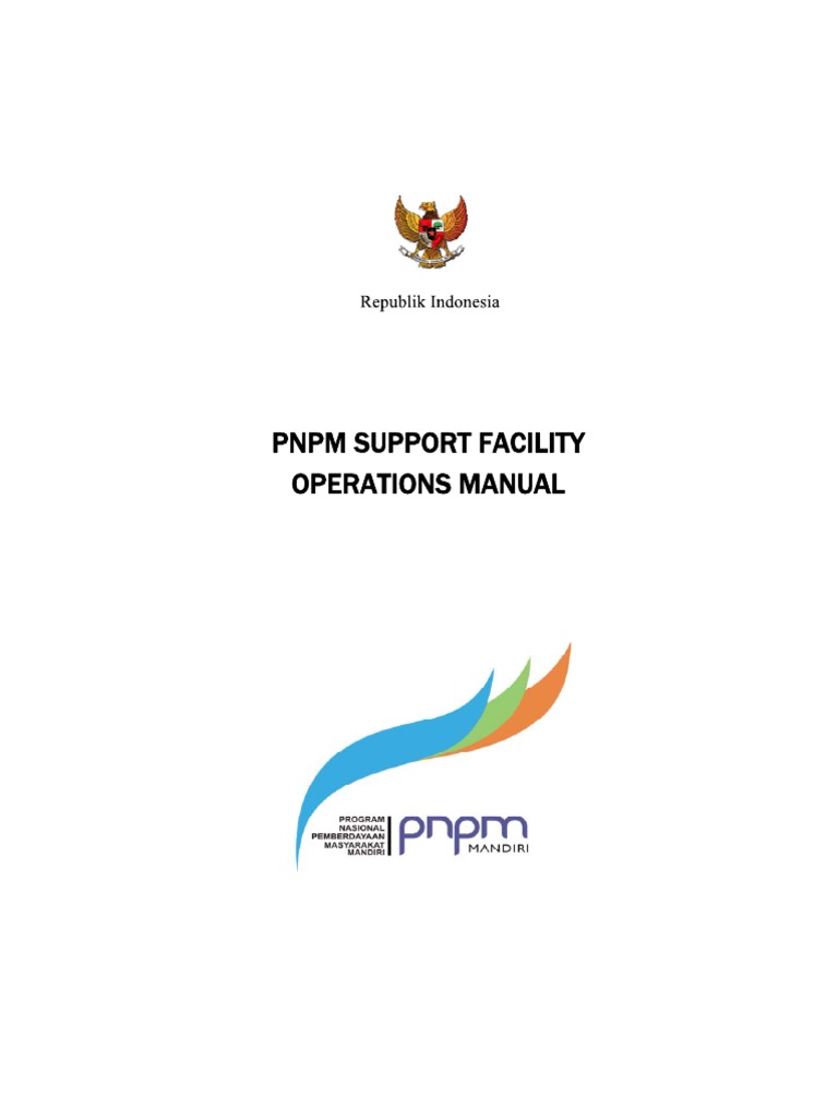 07 PNPM Support Facility Operations Manual | PDF | World Bank | Procurement