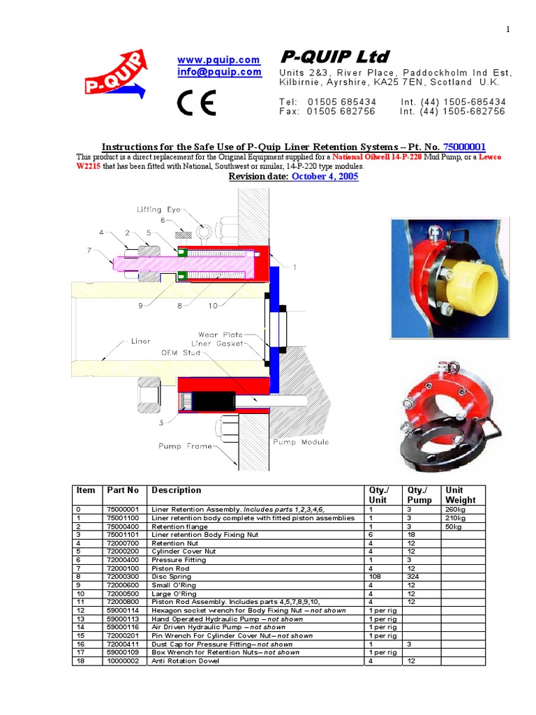 P-Quip Liner Retention System Guide | PDF