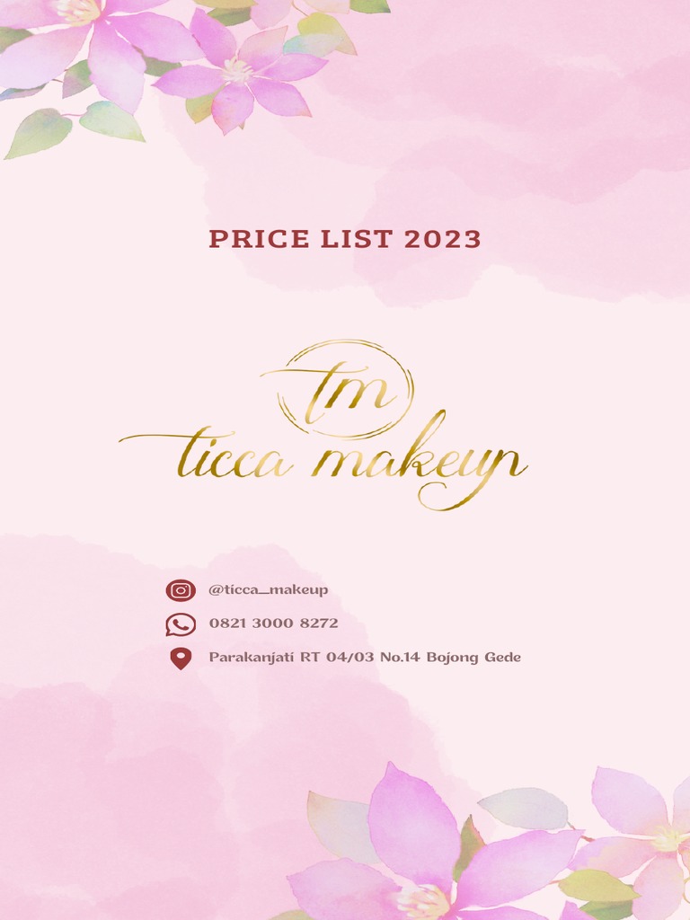 Price List Ticca Makeup 2023 | PDF