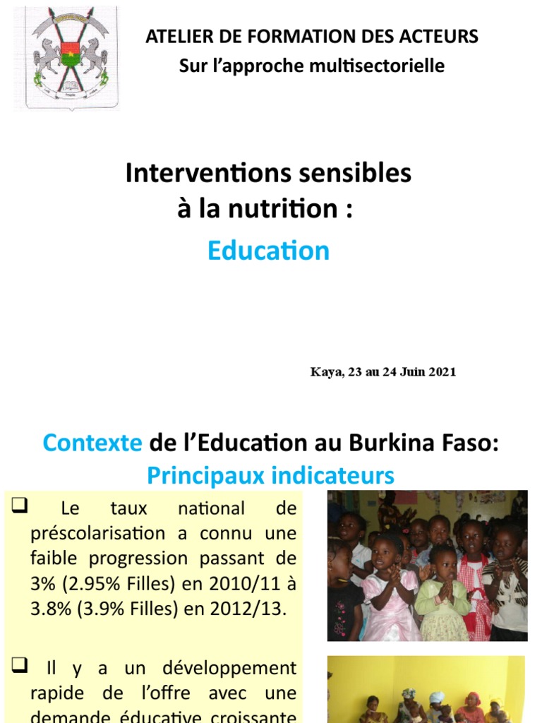 Formation sur l'approche multisectorielle | PDF | Malnutrition | Nutrition