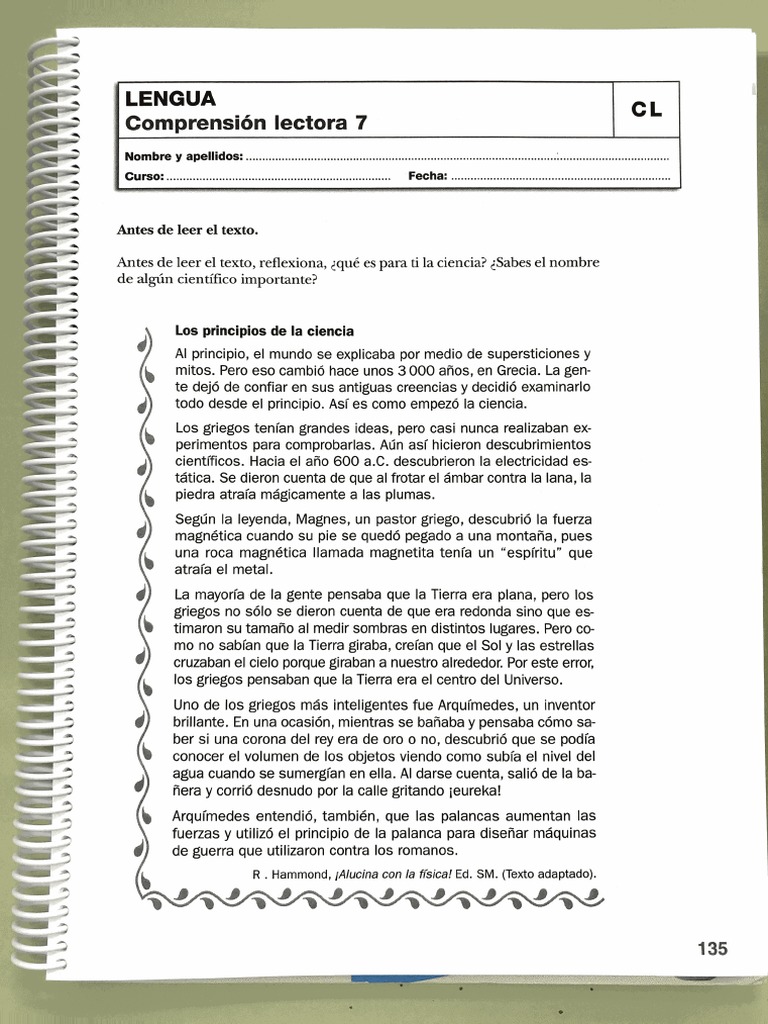Comprensión Lectora Tema 7 | PDF