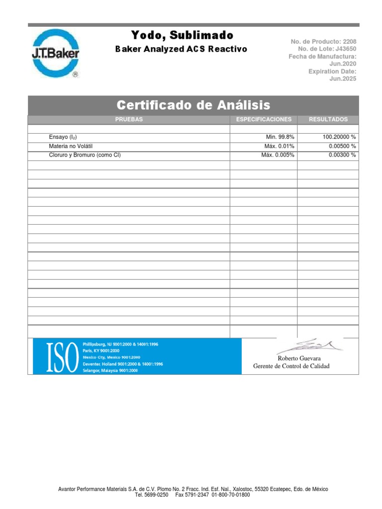 IODO SUBLIMADO-2025 | PDF