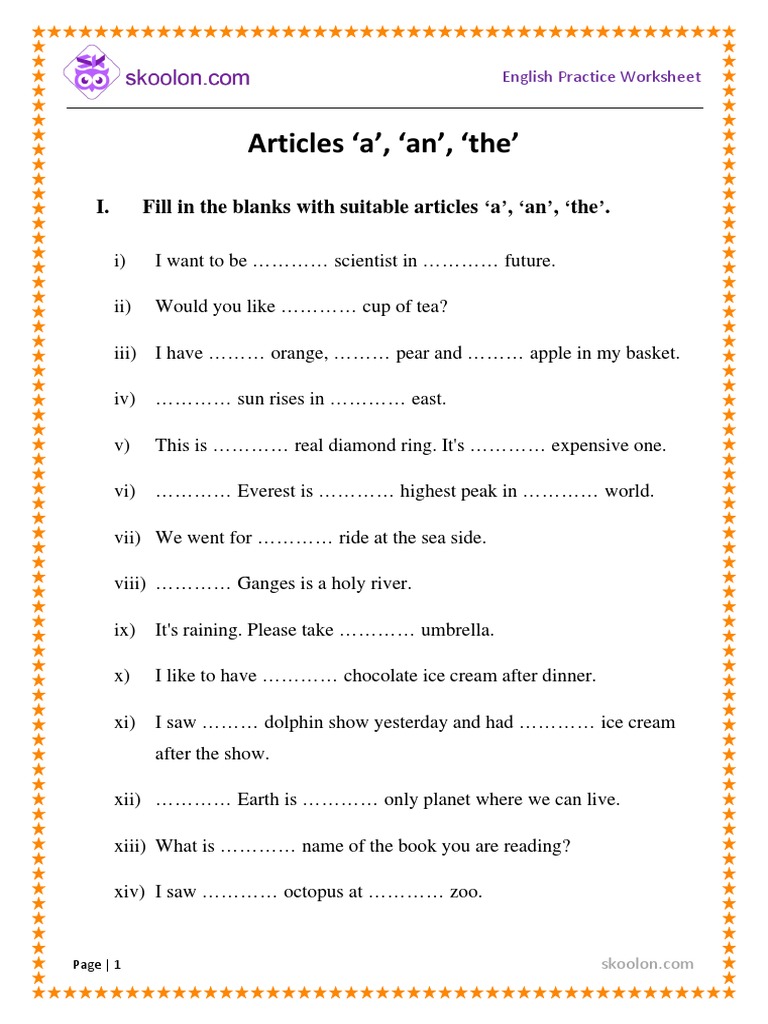 G1 English Articles A An The 165 | PDF