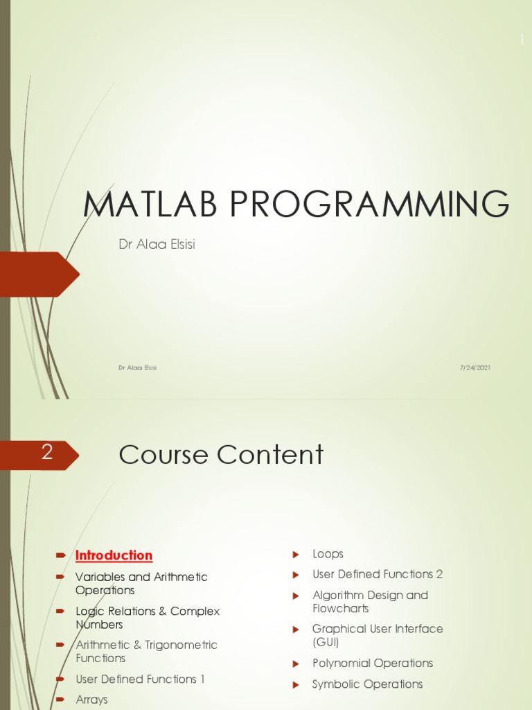 CH 01 - Introduction | PDF | Matlab | Graphical User Interfaces