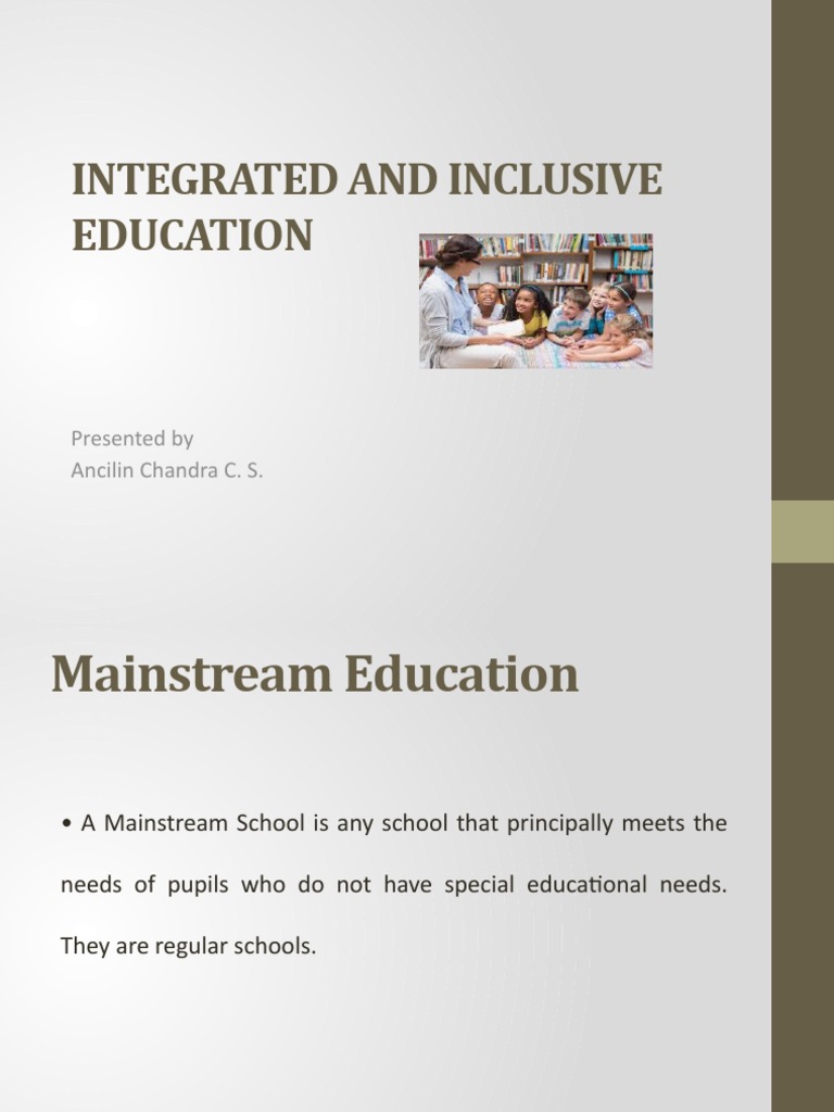 Integrated and Inclusive Education | PDF | Inclusion (Education ...