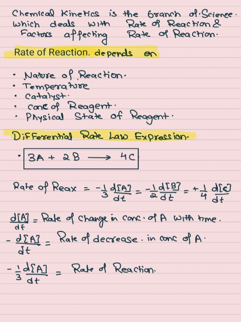 Chemical Kinetics Short Note Class Notes Pathshala Dropper NEET | PDF Chemical Kinetics Short Note Class Notes Pathshala Dropper NEET | PDF