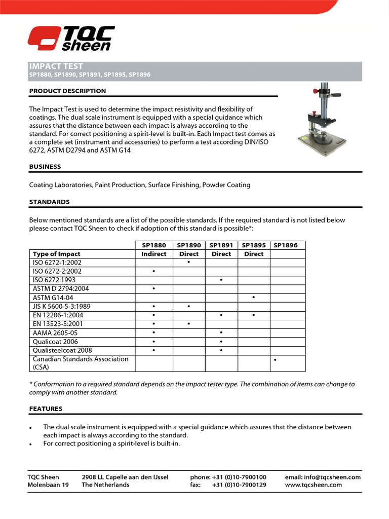 Powder Coating Impact Testing Equipment | PDF | Manufactured Goods