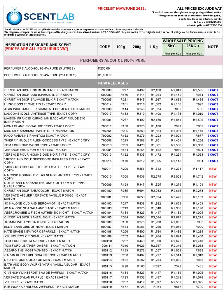 PRICE LIST 2022 Values Sheet 9 1 | PDF