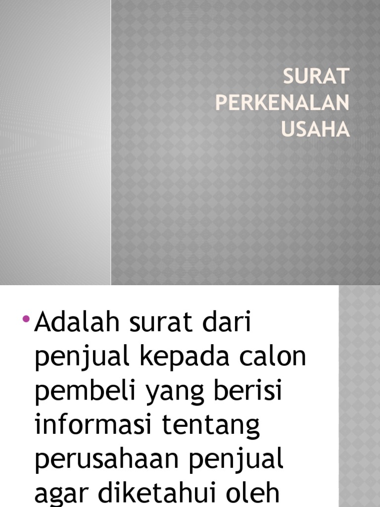 Surat Perkenalan | PDF