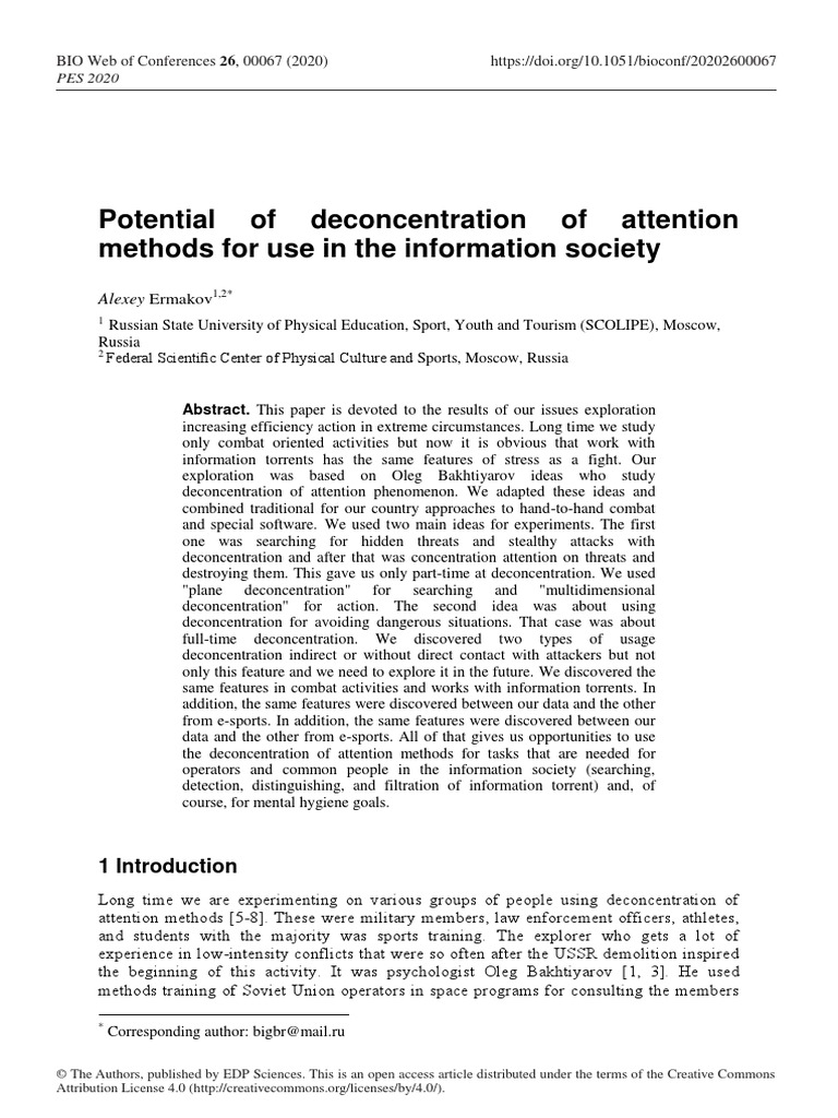 Deconcentration Techniques in Combat and Info | PDF | Science ...