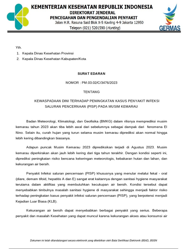 Kewaspadaan Dini Terhadap Peningkatan Kasus Penyakit Infeksi | PDF