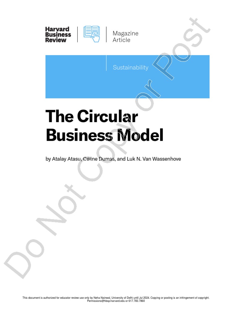 The Circular Business Model: Magazine Article | PDF | Product (Business) | Recycling