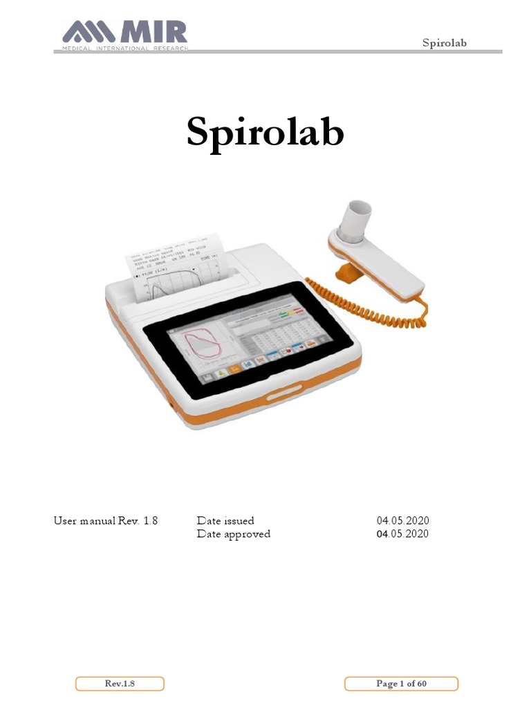 Spirometer 911080 Spirolab Man | PDF | Electrostatic Discharge ...