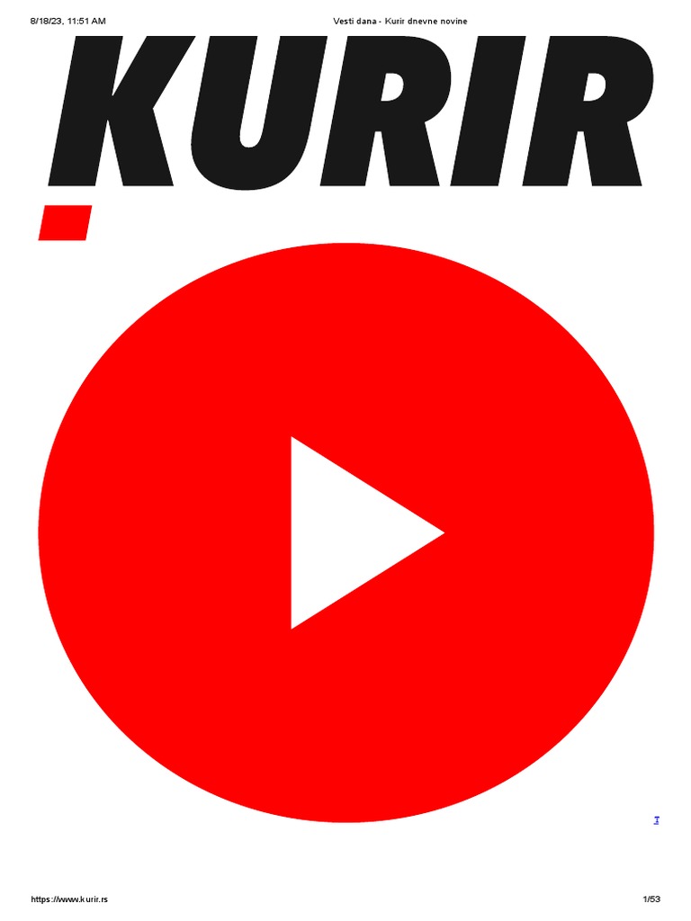 Vesti Dana - Kurir Dnevne Novine | PDF