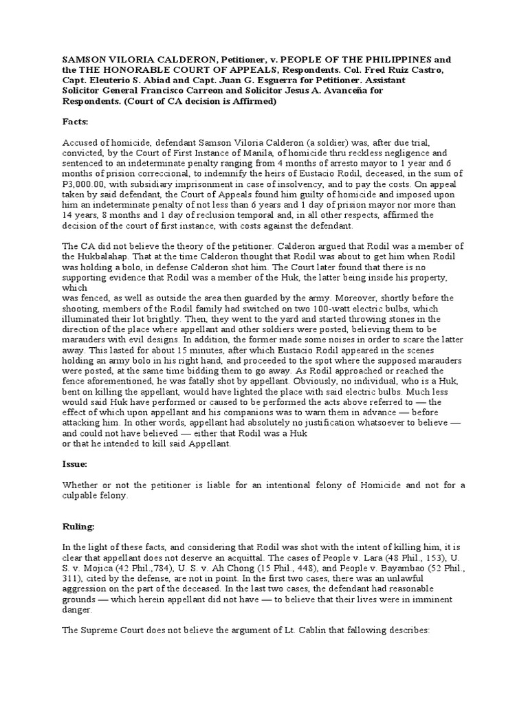 Samson Viloria Calderon Case and Mariano Case Digested | PDF | Social ...