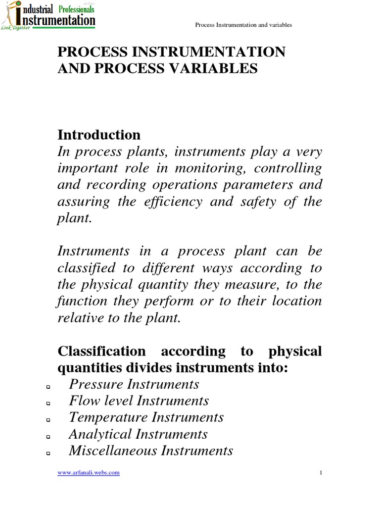 Process Instrumentation Book | PDF