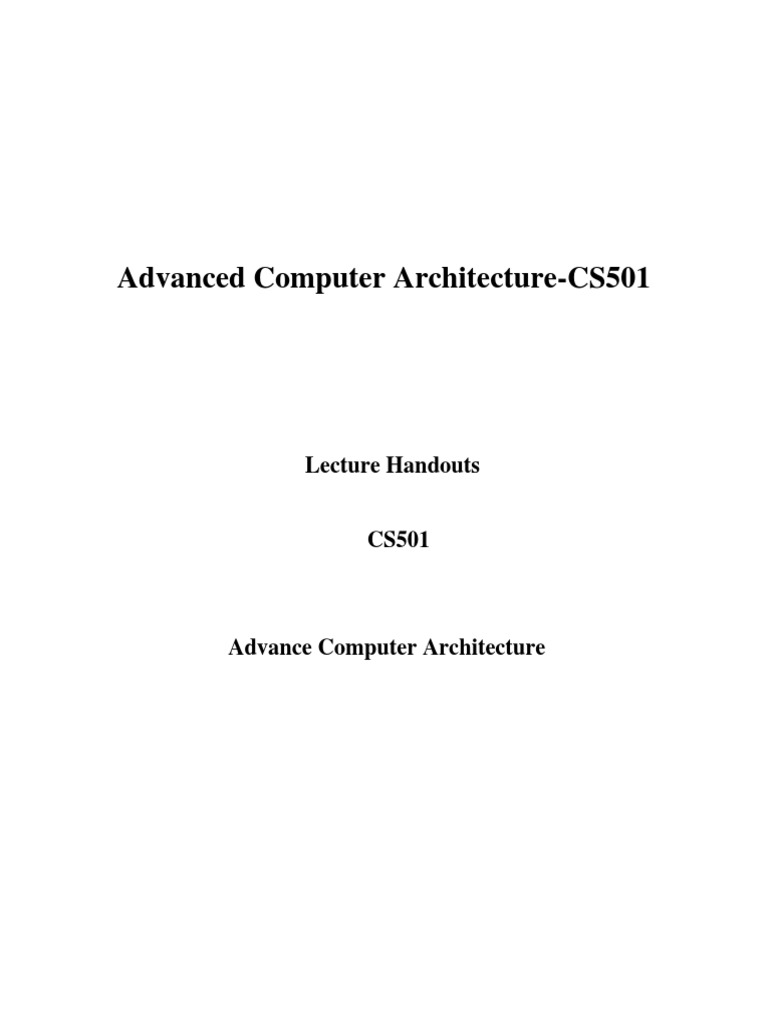 CS501 Highlight Handout Advanced Com Architecture | Download Free PDF | Data Type | Assembly ...